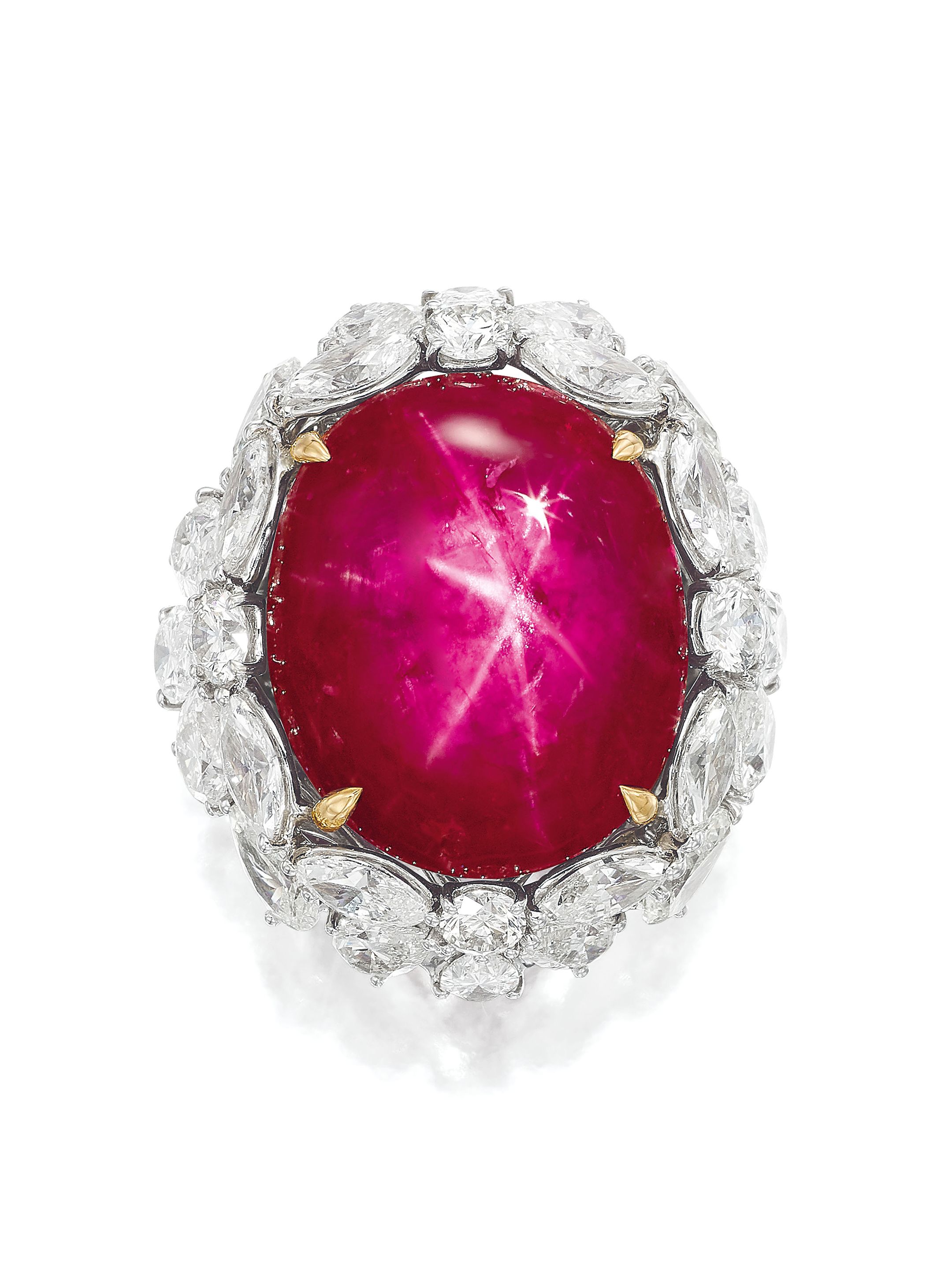 Bonhams : STAR RUBY AND DIAMOND RING