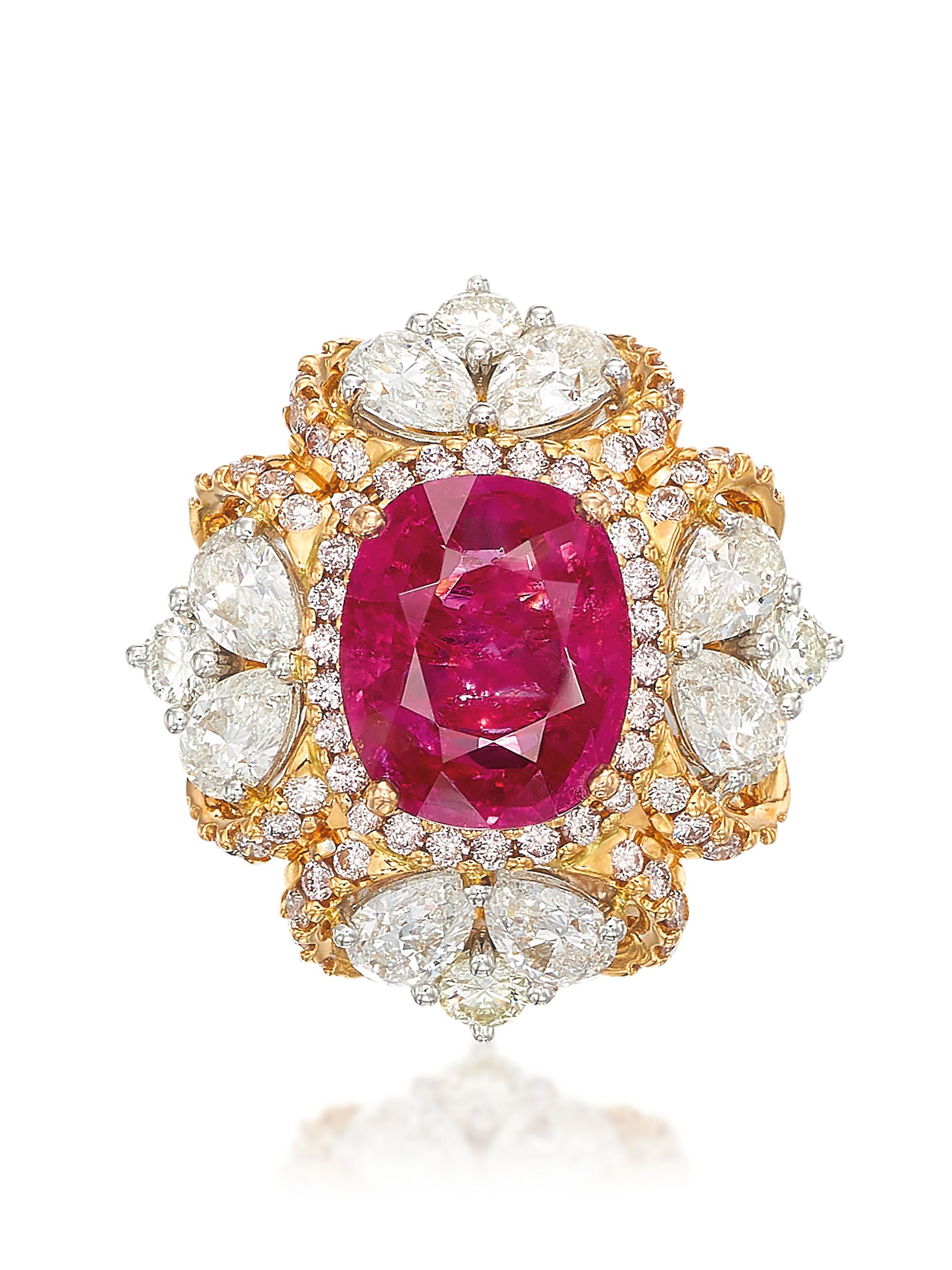 Bonhams : RUBY AND DIAMOND RING