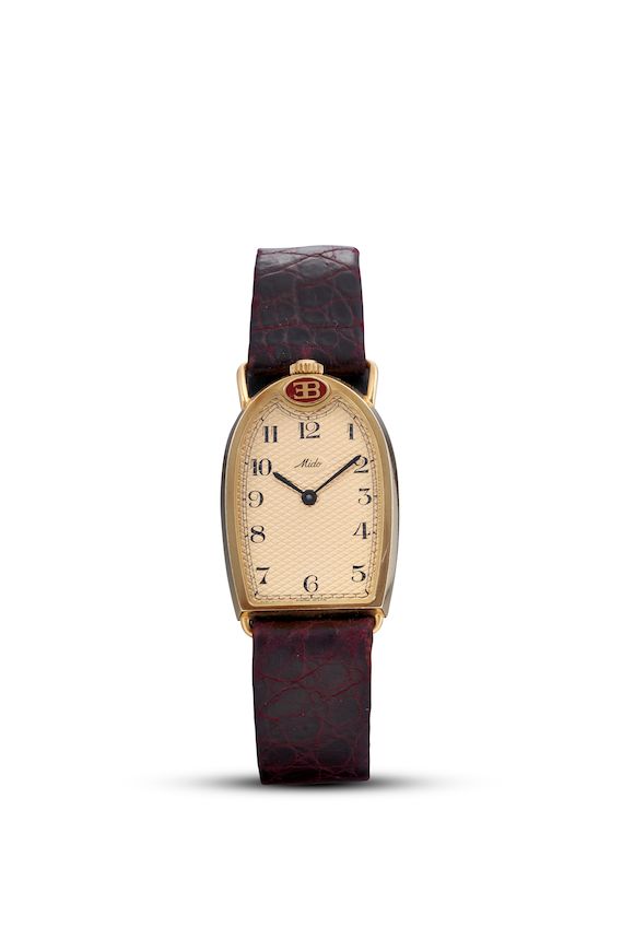Bonhams : MIDO | BUGATTI, REF.160-9620, A YELLOW GOLD WRISTWATCH, CIRCA ...