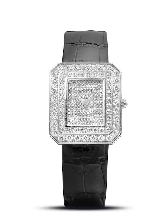 Bonhams : PIAGET | PROTOCOLE, REF.81165, A WHITE GOLD AND DIAMOND-SET ...