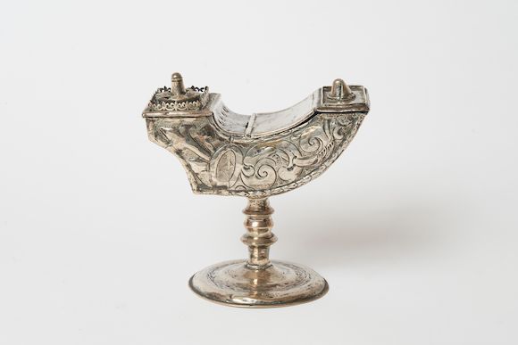 Bonhams : An early Spanish incense burner, 'navicular' height 16.0 cm