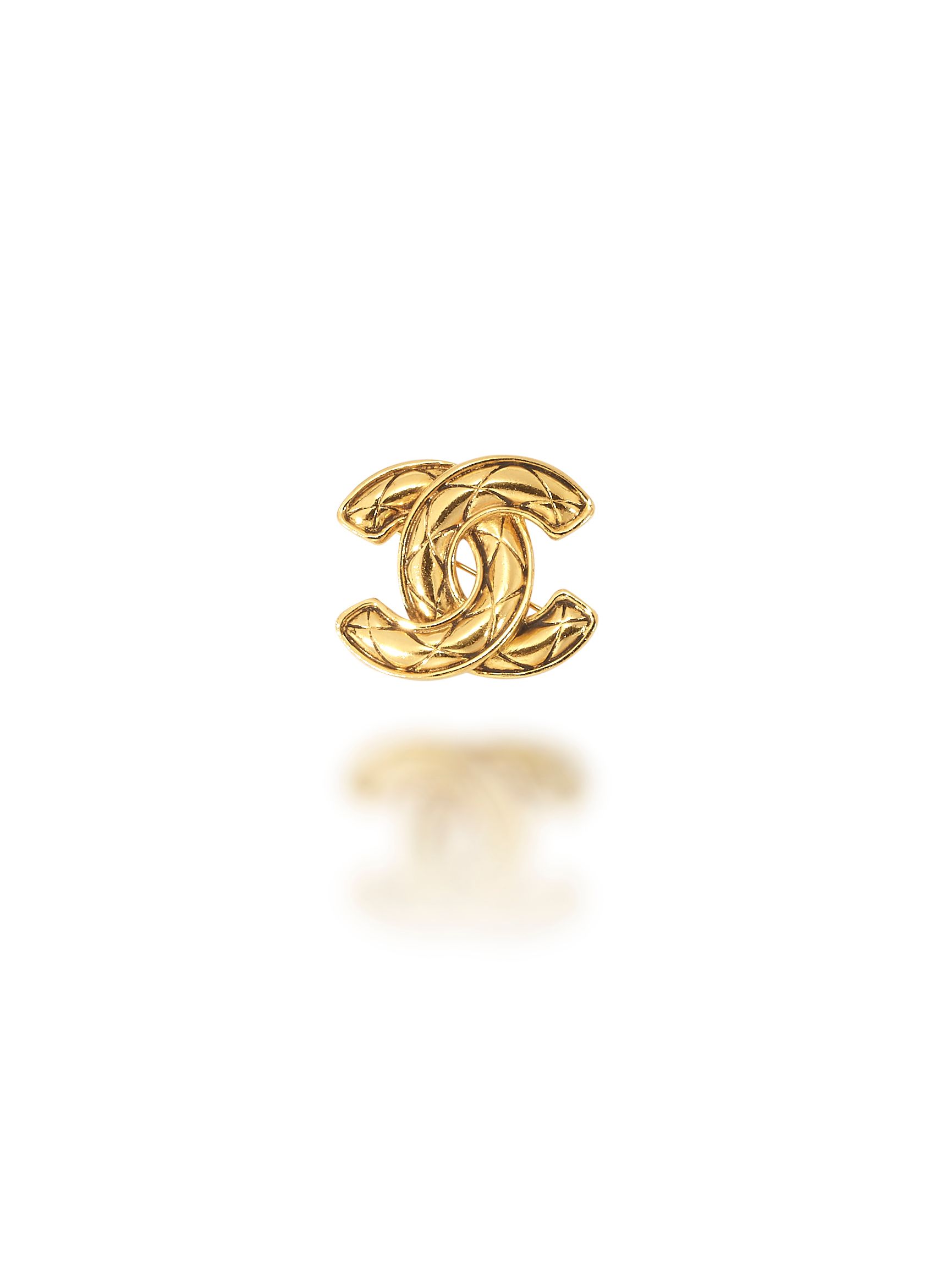 Bonhams : CHANEL CC LOGOS QUILTED BROOCH IN GOLD TONED (Includes ...