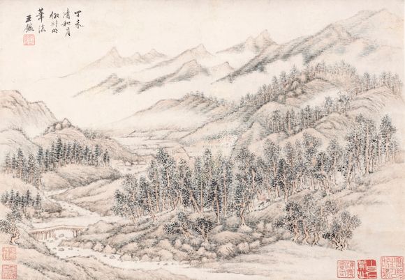 Bonhams : ATTRIBUTED TO WANG JIAN (1598-1677) Landscape After Old Master
