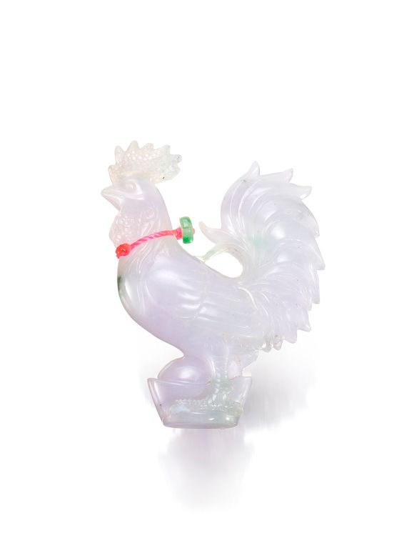 Bonhams : BI-COLOURED JADEITE 'ROOSTER' ORNAMENT