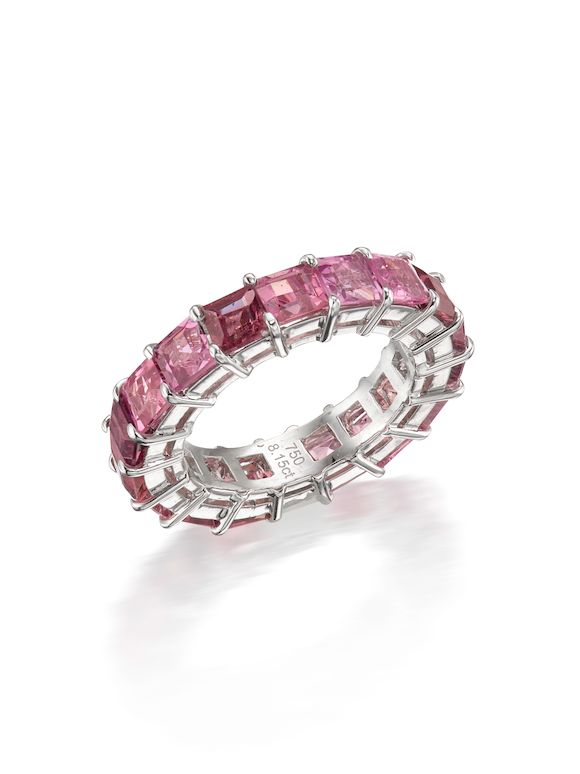 Bonhams : MULTI-COLOURED SPINEL 'ETERNITY' RING