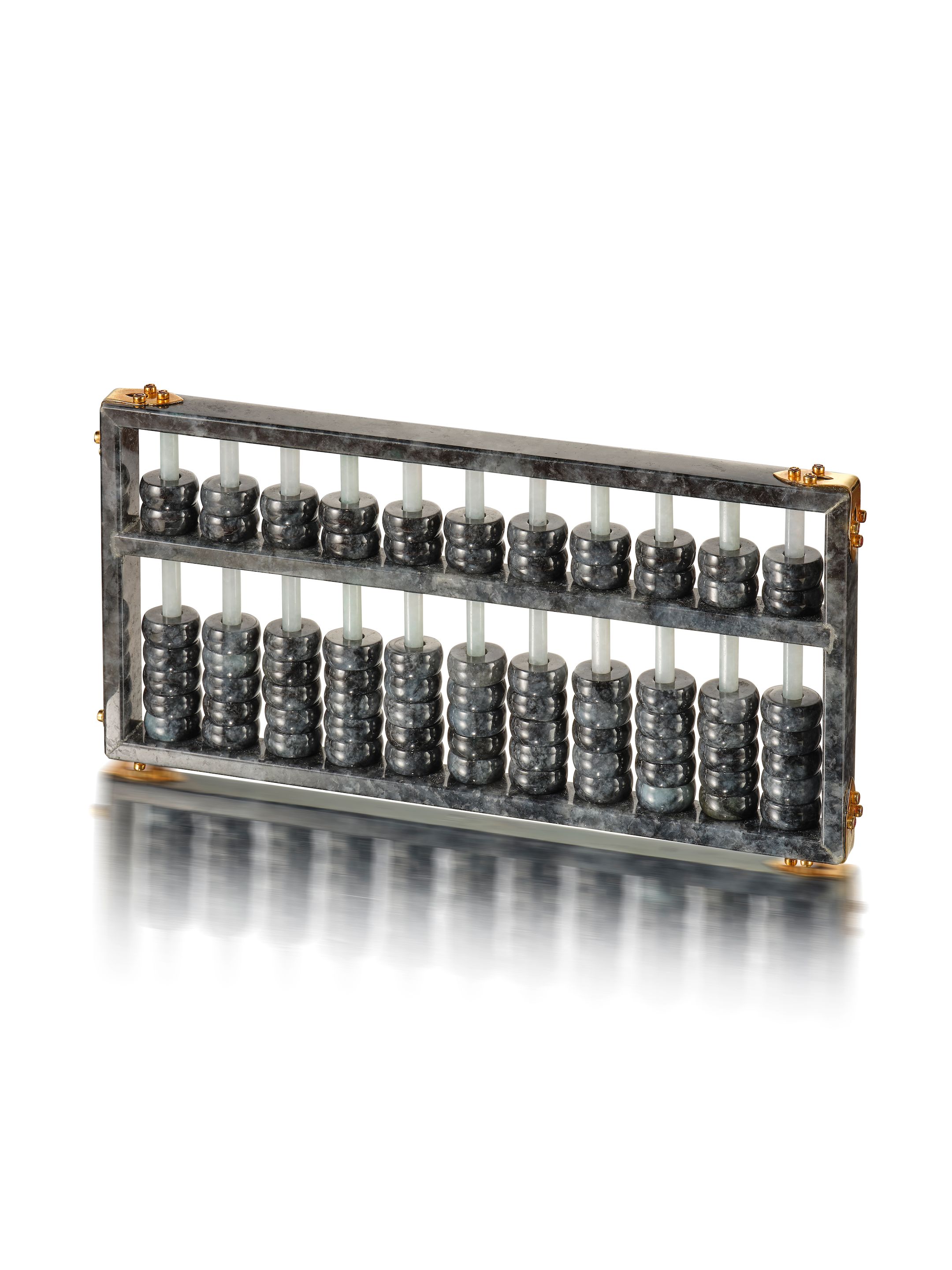 Bonhams : BLACK JADEITE, JADEITE AND GEM-SET 'ABACUS'
