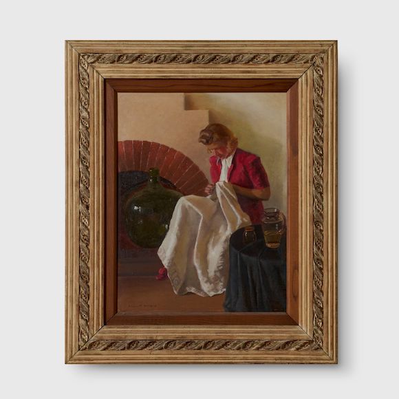 Bonhams : Clifton Thomas Almont Peir (1905-1985) Girl Sewing