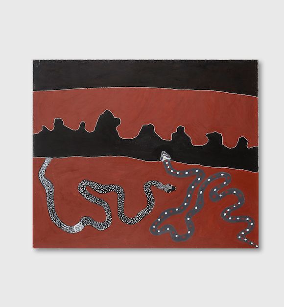 Bonhams : Rusty Peters (born circa 1935) Water Python and King Brown, 2005