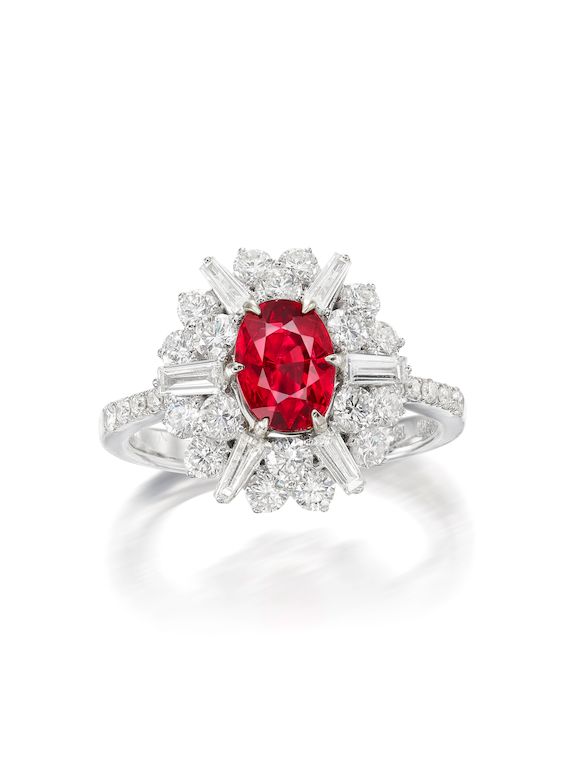 Bonhams : RUBY AND DIAMOND RING