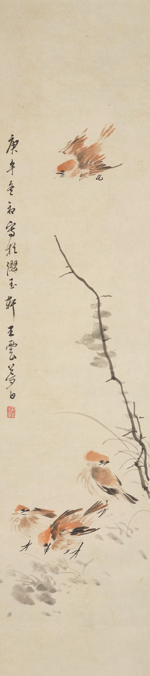 Bonhams : WANG MENGBAI (1888-1934) Sparrows, 1930