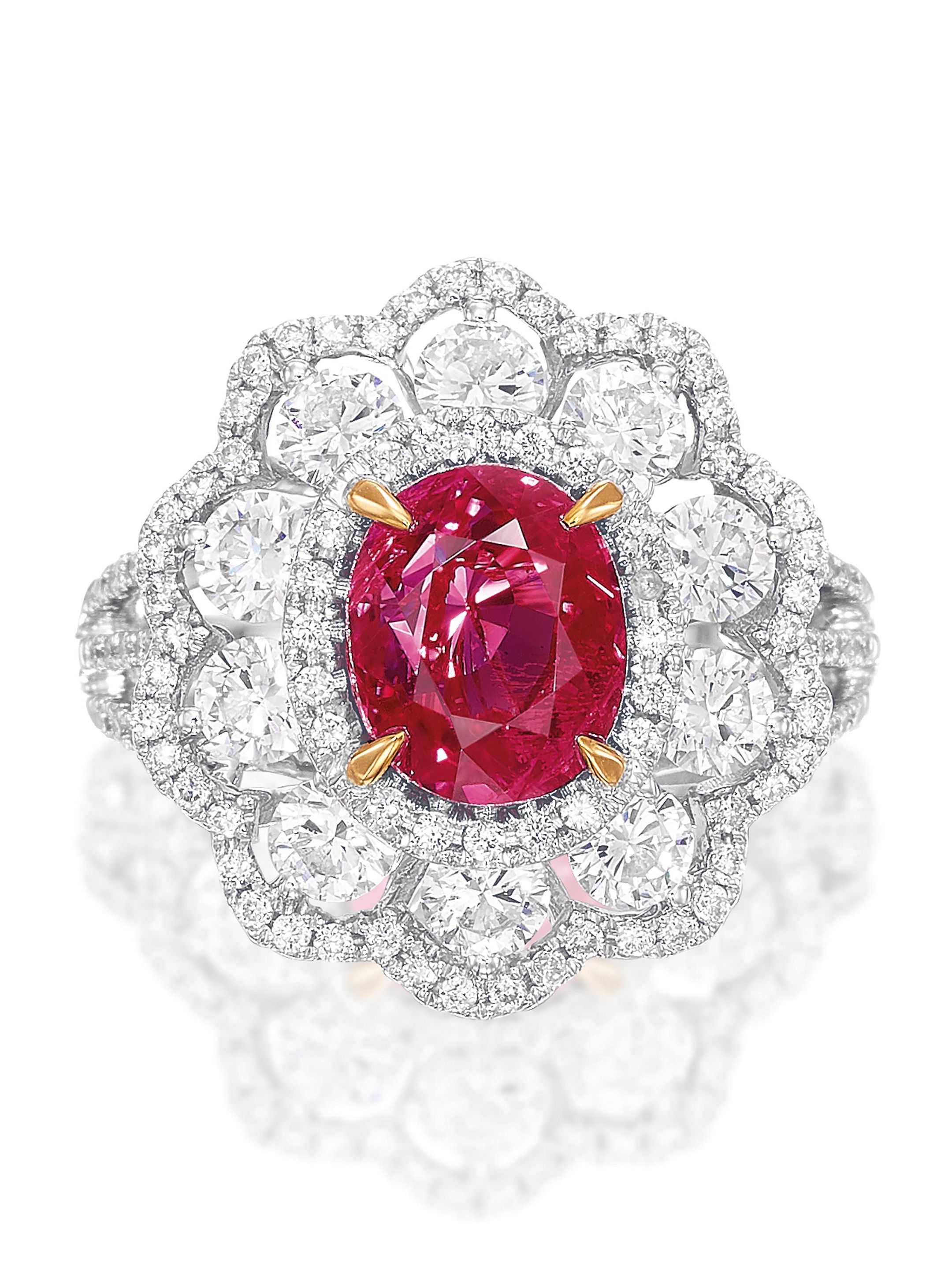 Bonhams : RUBY AND DIAMOND RING