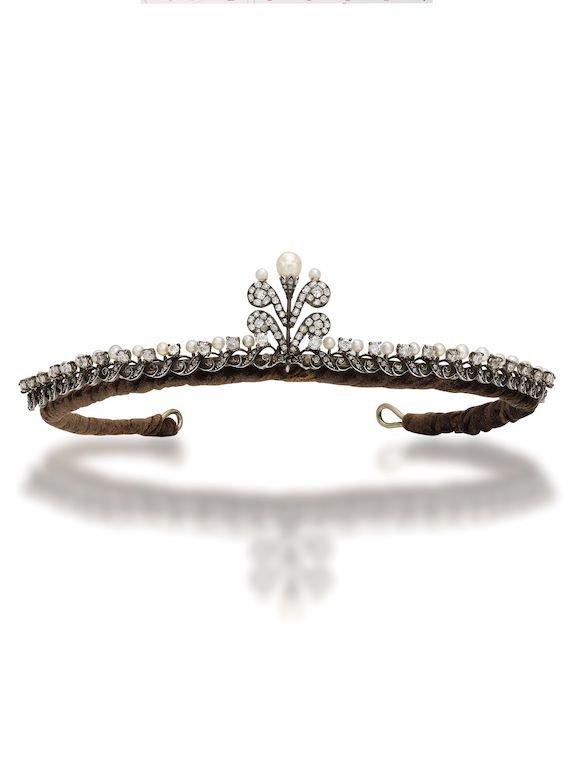 Bonhams : PEARL AND DIAMOND TIARA, FIRST QUARTER OF 20TH CENTURY