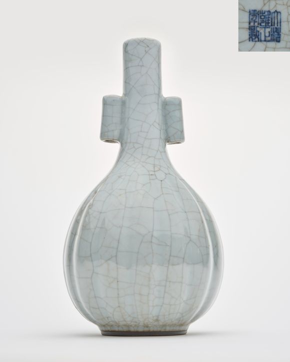 Bonhams : A Ru-type lobed arrow vase Yongzheng six-character mark ...