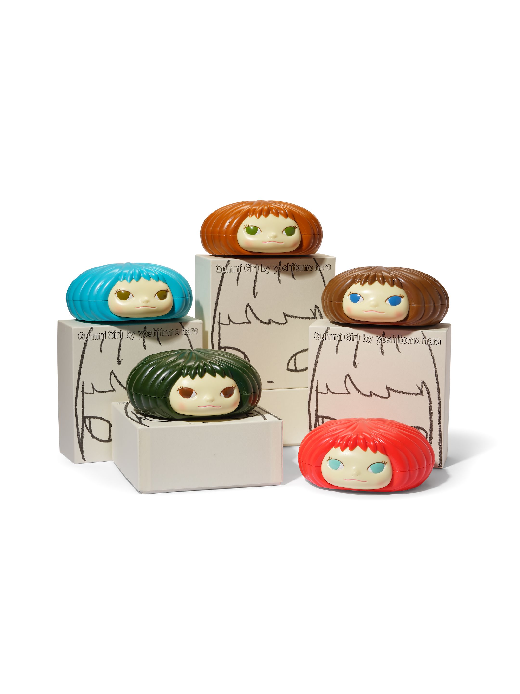 Bonhams : Yoshitomo Nara (B. 1959) Gummi Girl (Set of Five)
