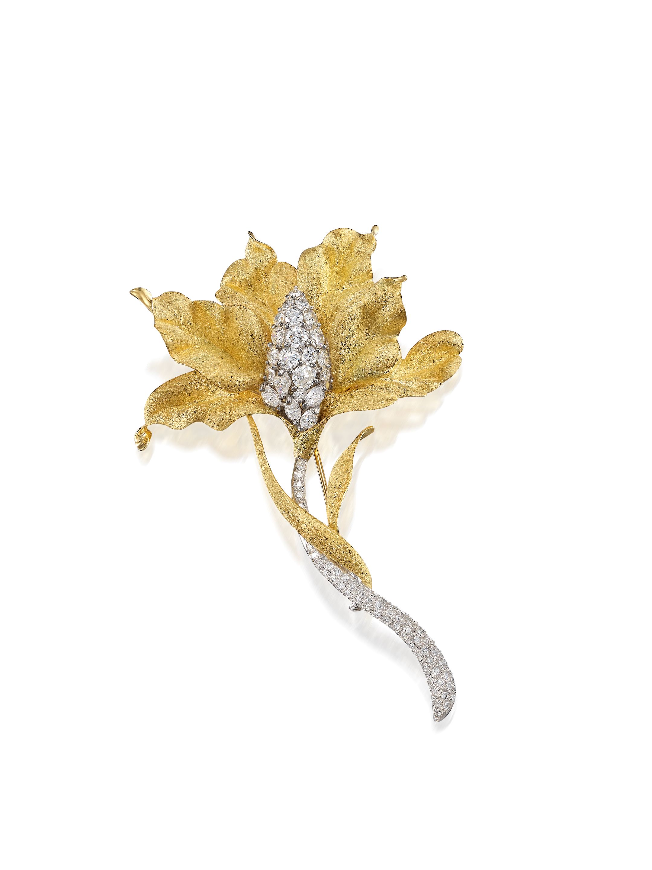 Bonhams : DIAMOND 'FOLIATE' BROOCH