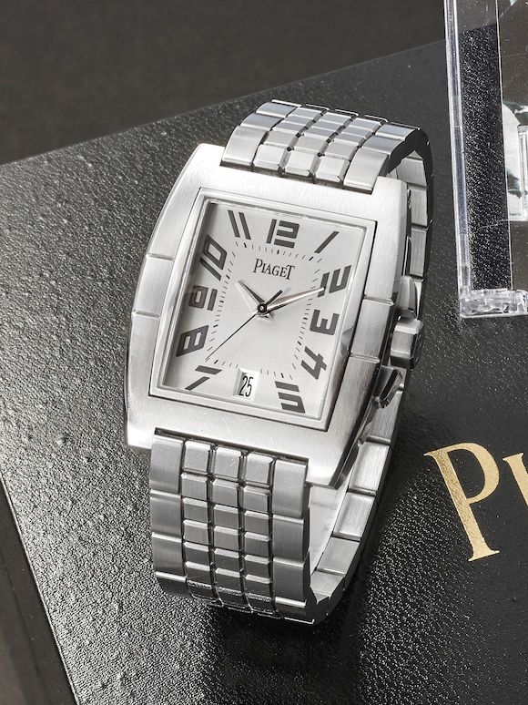 Bonhams : PIAGET UPSTREAM, REF.27050, A STAINLESS STEEL BRACELET WATCH ...