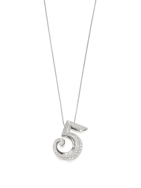 Bonhams : FRANCK MULLER: DIAMOND 'NUMBER 5' PENDANT NECKLACE