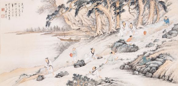 Bonhams : Li Yaoping (1878-1938) Scholars Gathering