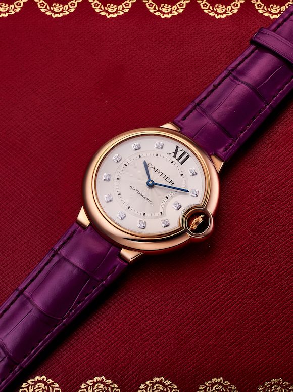 Bonhams : CARTIER BALLON BLEU, REF.WJBB0010, A NEW OLD STOCK PINK GOLD ...