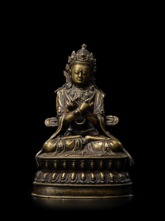 Bonhams A Silver And Copper Inlaid Brass Figure Of Vajradhara Tibet