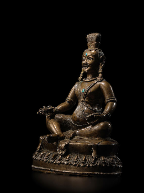 Bonhams A Silver And Copper Inlaid Brass Figure Of A Siddha Probably