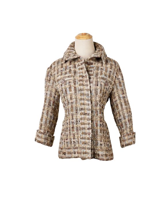 Bonhams : CHANEL BEIGE AND MULTI COLOUR PARIS-ROME FANTASY TWEED JACKET ...
