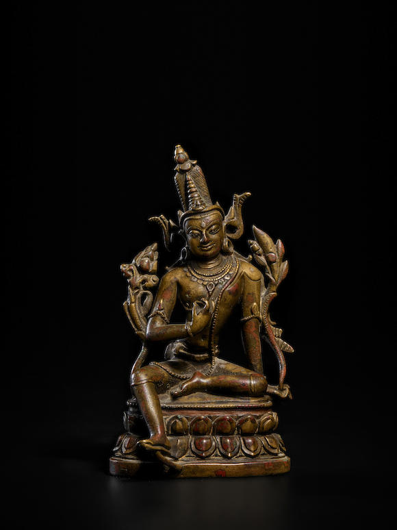 Bonhams A Silver Inlaid Copper Alloy Figure Of Maitreya Northeastern