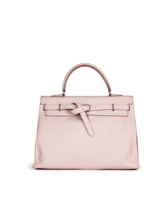Bonhams : HERMÈS: ROSE DRAGEE SWIFT KELLY FLAT 35 WITH PALLADIUM ...