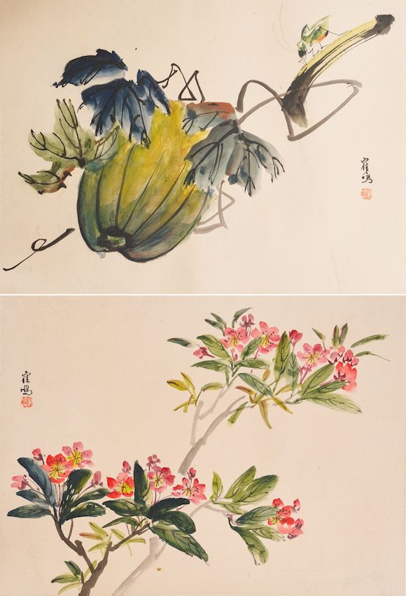 Bonhams : Cui Ming (20th century) Melon and Rhododendron (2)
