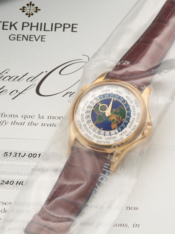 Bonhams : PATEK PHILIPPE | WORLD TIME, REF.5131J-001, A FACTORY SINGLE ...