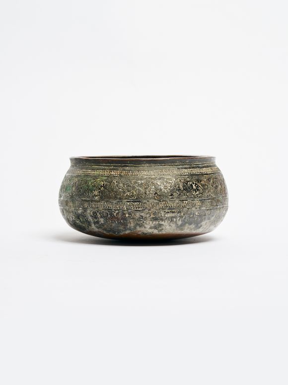 Bonhams : A Timurid tinned-copper bowl Persia, 14th/15th Century 16.5cm ...