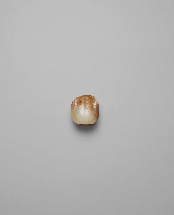 Bonhams : A SMALL PALE GREEN AND RUSSET JADE CARVING OF A TORTOISE ...