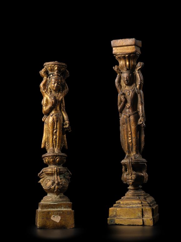 Bonhams : TWO GILT COPPER ALLOY STRUTS CENTRAL TIBET, DENSATIL ...