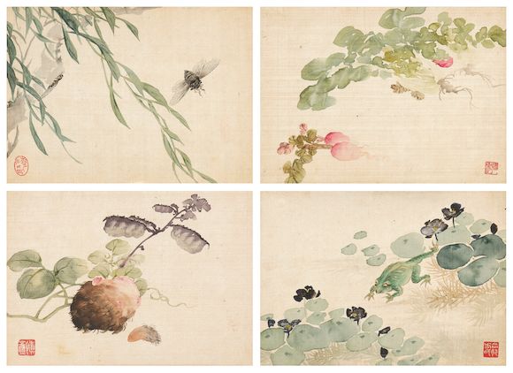 Bonhams : FANG SHEN'AN (1893-1962) Shrimp, Fish and Vegetables