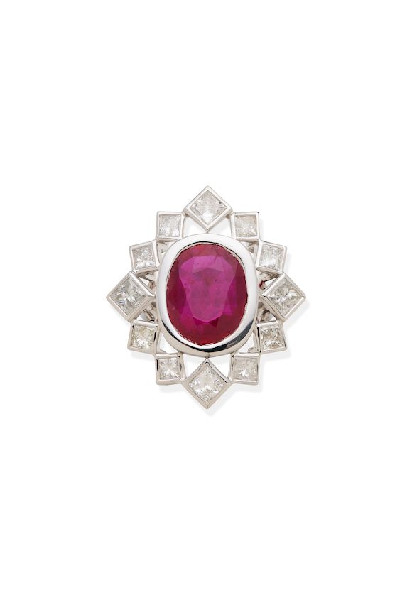Bonhams : RUBY AND DIAMOND RING