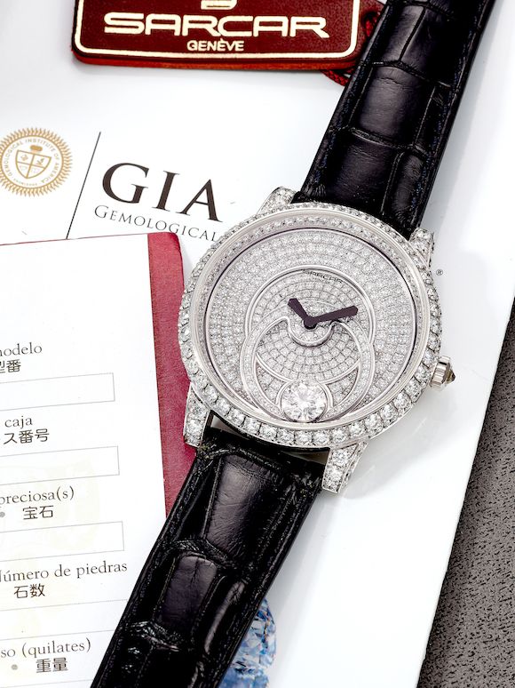 Bonhams : SARCAR LE SOLITAIRE, REF.A63008.G, A NEW OLD STOCK WHITE GOLD ...