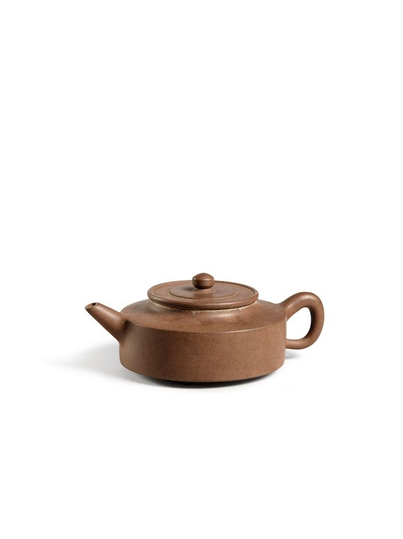 Bonhams : A YIXING COMPRESSED CYLINDRICAL TEAPOT AND COVER Yue Jing ...