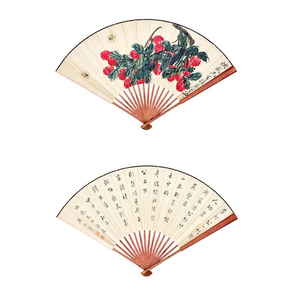 Bonhams : QI BAISHI (1864-1957); PAN LINGGAO (1867-1954) Lychee and ...
