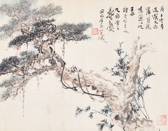 Bonhams : GUAN SHANYUE (1912-2000) Longevity, 1948