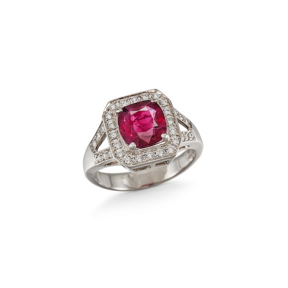 Bonhams : RUBY AND DIAMOND RING
