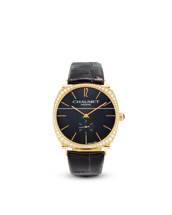 Bonhams : CHAUMET DANDY, REF.1248, A PINK GOLD AND DIAMOND-SET WRISTWATCH, CIRCA 2015