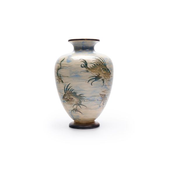 Bonhams : A Martin Brothers stoneware Aquatic vase by Edwin and Walter ...