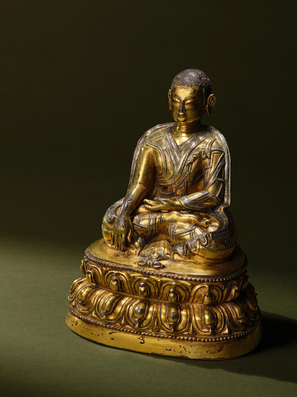 Bonhams A Silver And Copper Inlaid Gilt Copper Alloy Figure Of A