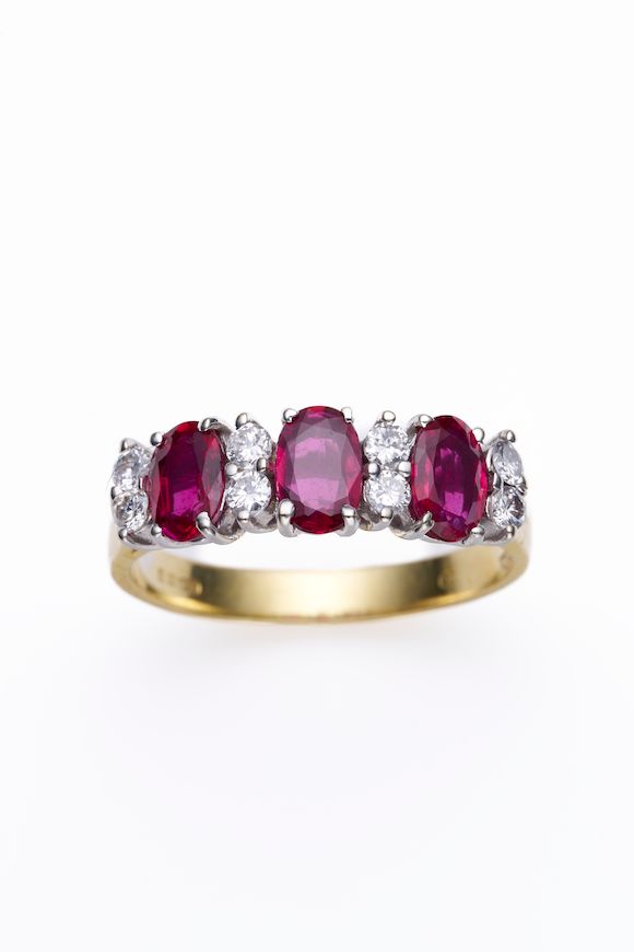 Bonhams : RUBY AND DIAMOND RING
