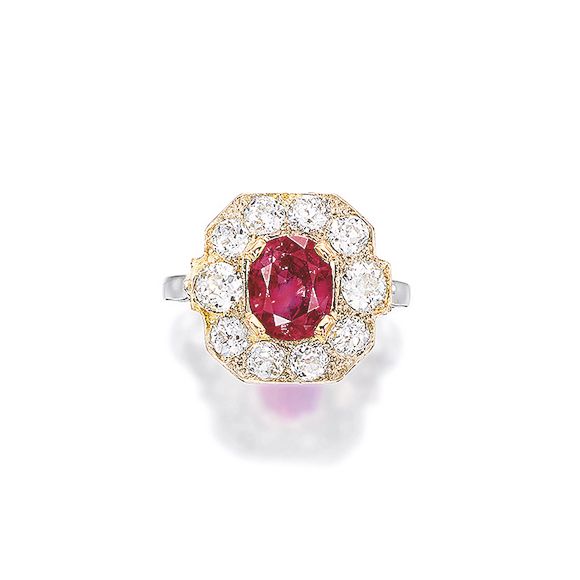Bonhams : RUBY AND DIAMOND RING