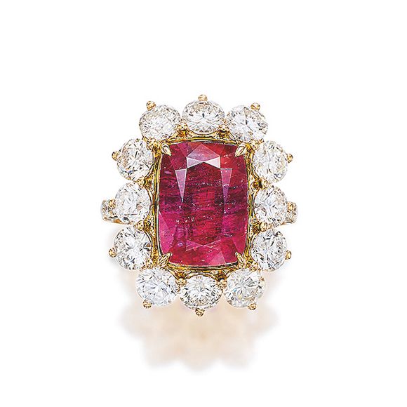 Bonhams : RUBY AND DIAMOND RING