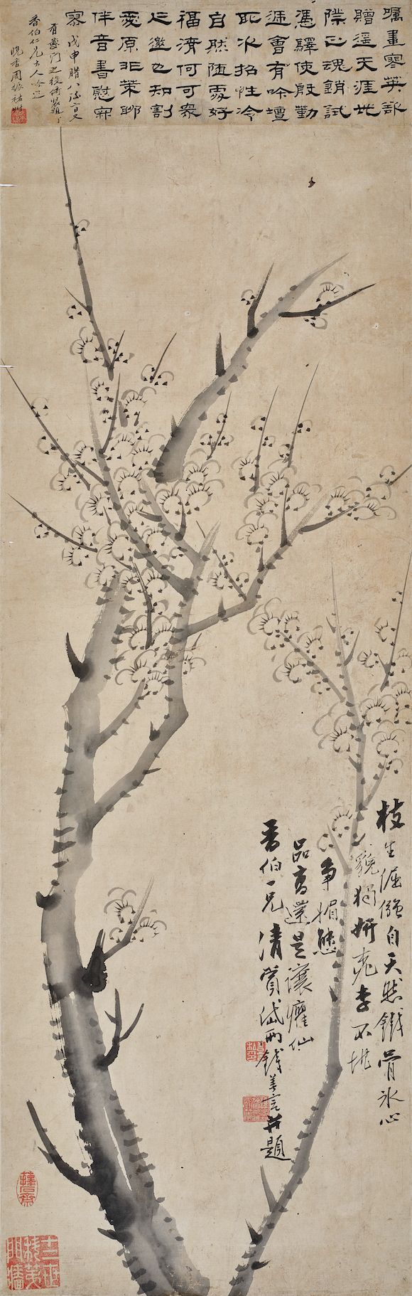 Bonhams : QIAN SHANYAN（18-19TH CENTURY） Plum Blossoms
