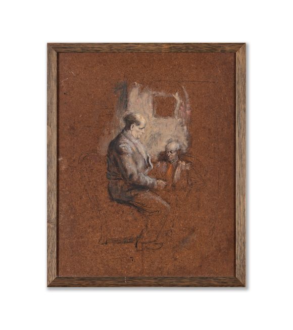 Bonhams : William Dobell (1899-1970) Sketch of Lloyd Rees and Wakelin, 1950