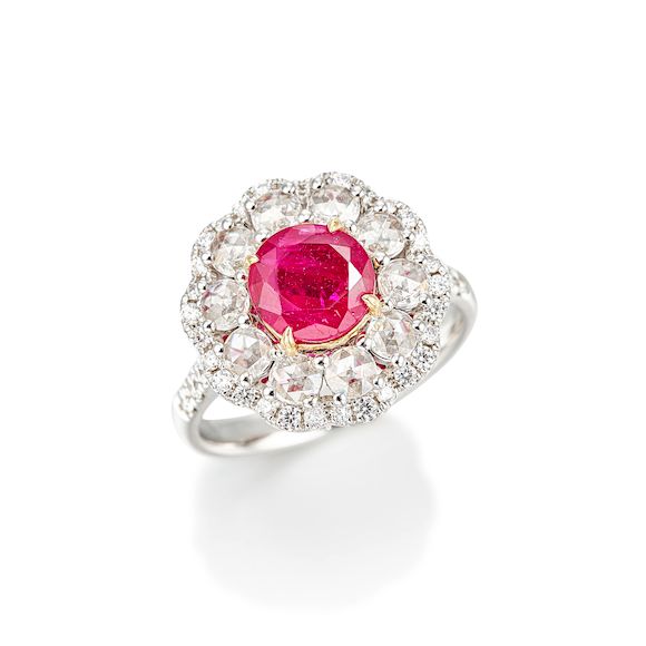 Bonhams : RUBY AND DIAMOND RING