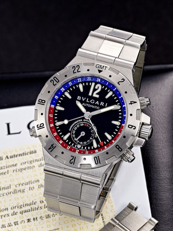 Bonhams : [NO RESERVE] BVLGARI | DIAGONO PROFESSIONAL GMT, REF. GMT40S ...